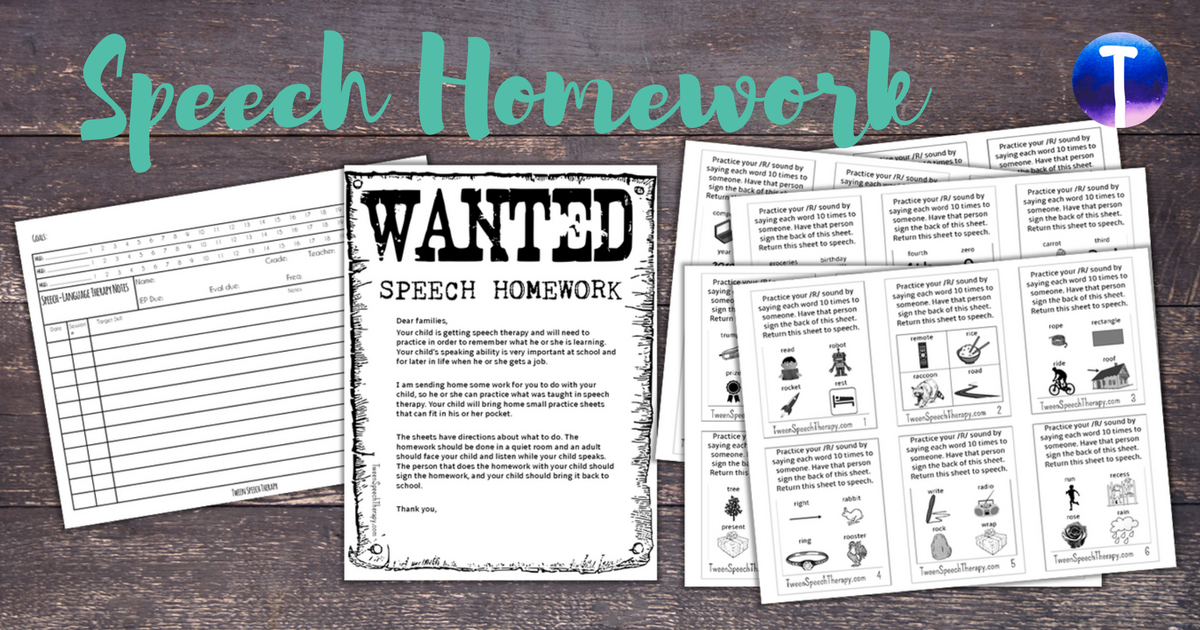 /R/ Pocket Sized Speech Homework - Tween Speech Therapy