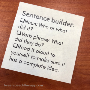 Print Your Own Sticky Notes for Speech Therapy - Tween Speech Therapy